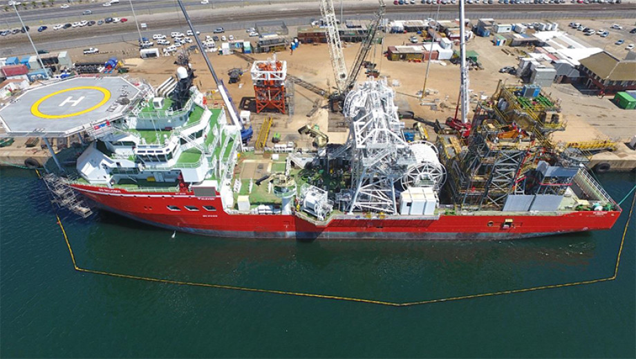 Launch of the mv SS Nujoma from the Kleven Verft AS shipyard slipway ...