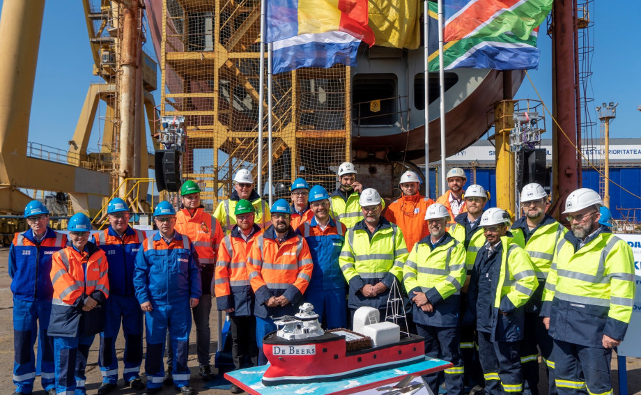 Keel laid for the new diamond recovery Vessel - Debmarine Namibia ...